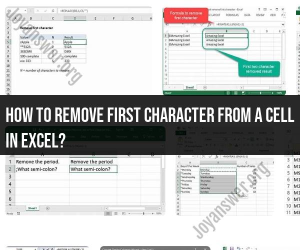 Removing The First Character From An Excel Cell JoyAnswer